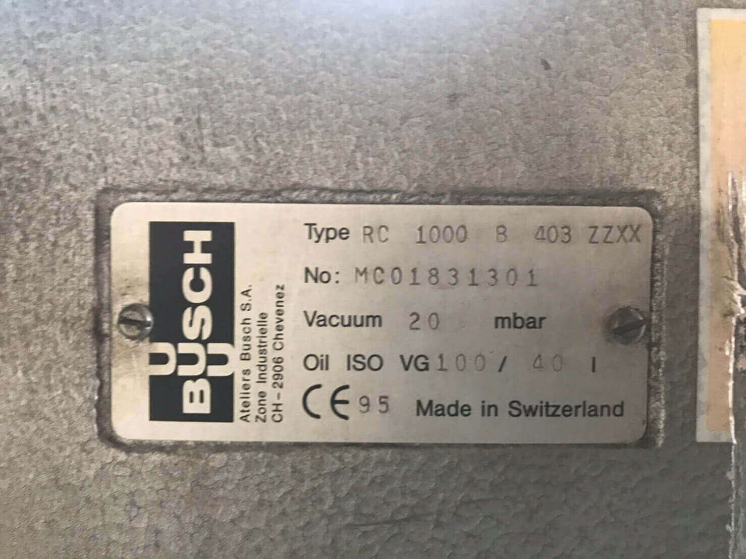 BUSCH RC 1000 B 403 ZZXX Rotary Pump-Maokai Technology Co ., Ltd .的Products