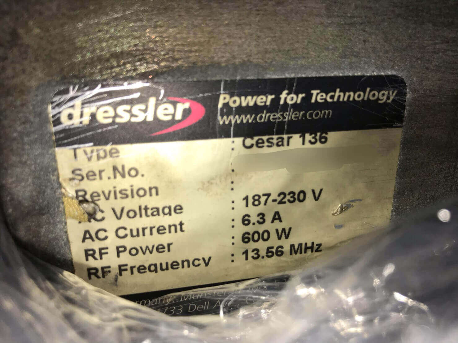 Advanced Energy AE Cesar 136 RF 13.56 MHz Power Generator-Maokai ...