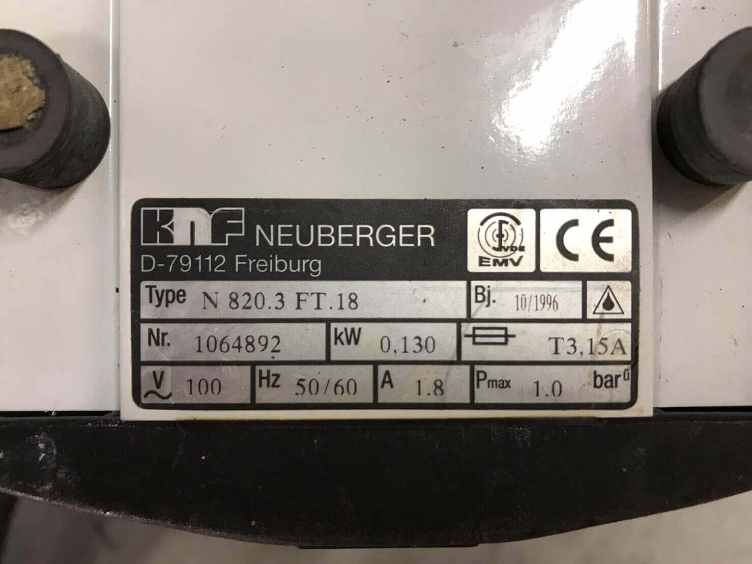 KNF LABOPORT Chemically-resistant Diaphragm Vacuum Pump N 820.3 FT.18 ...