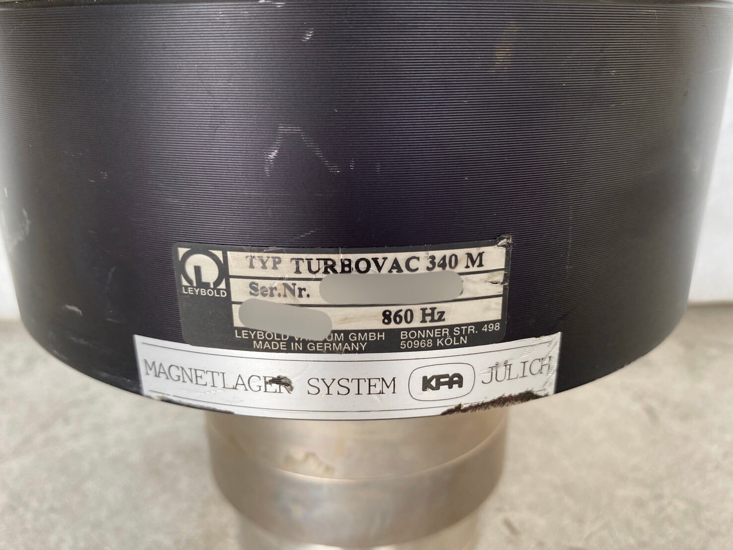 LEYBOLD TYP TURBOVAC 340 M Turbo Pump-茂塏科技有限公司的產品專區